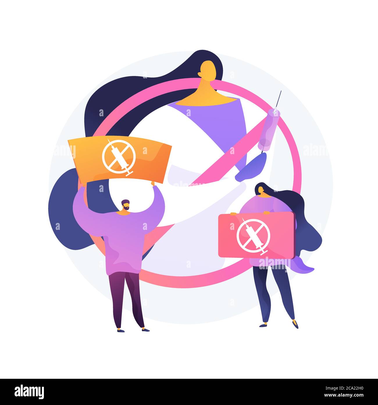 Refusal of vaccination abstract concept vector illustration Stock ...