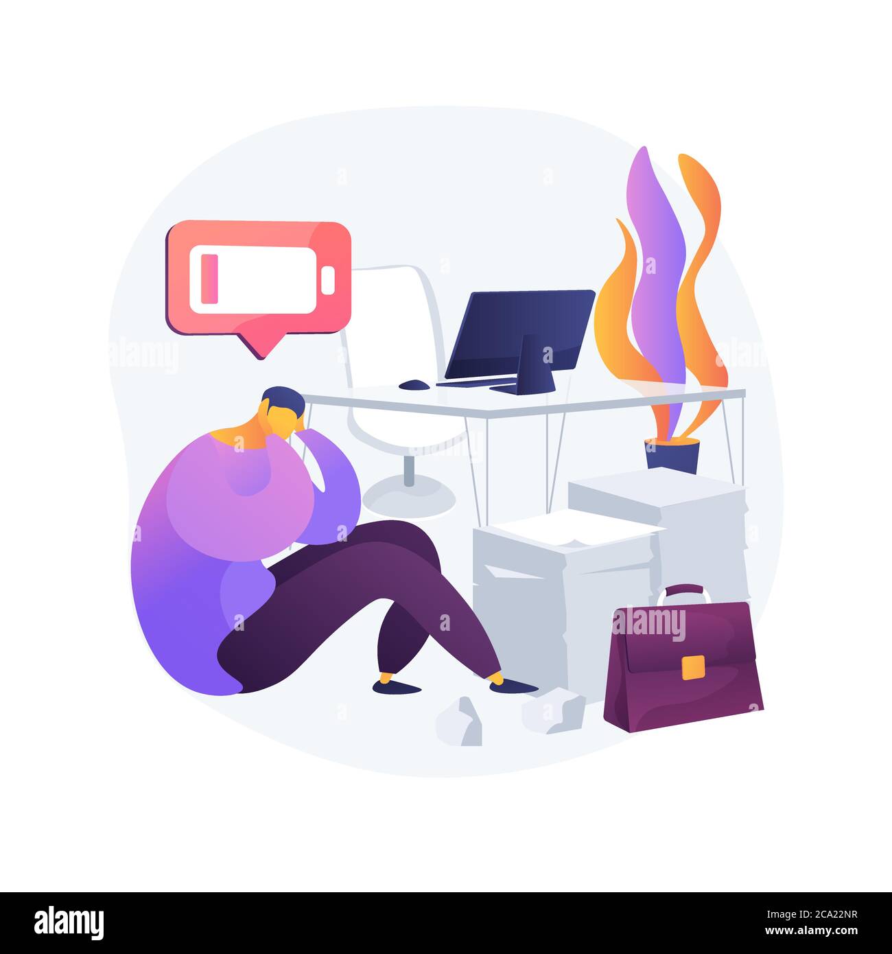 Emotional burnout abstract concept vector illustration Stock Vector ...