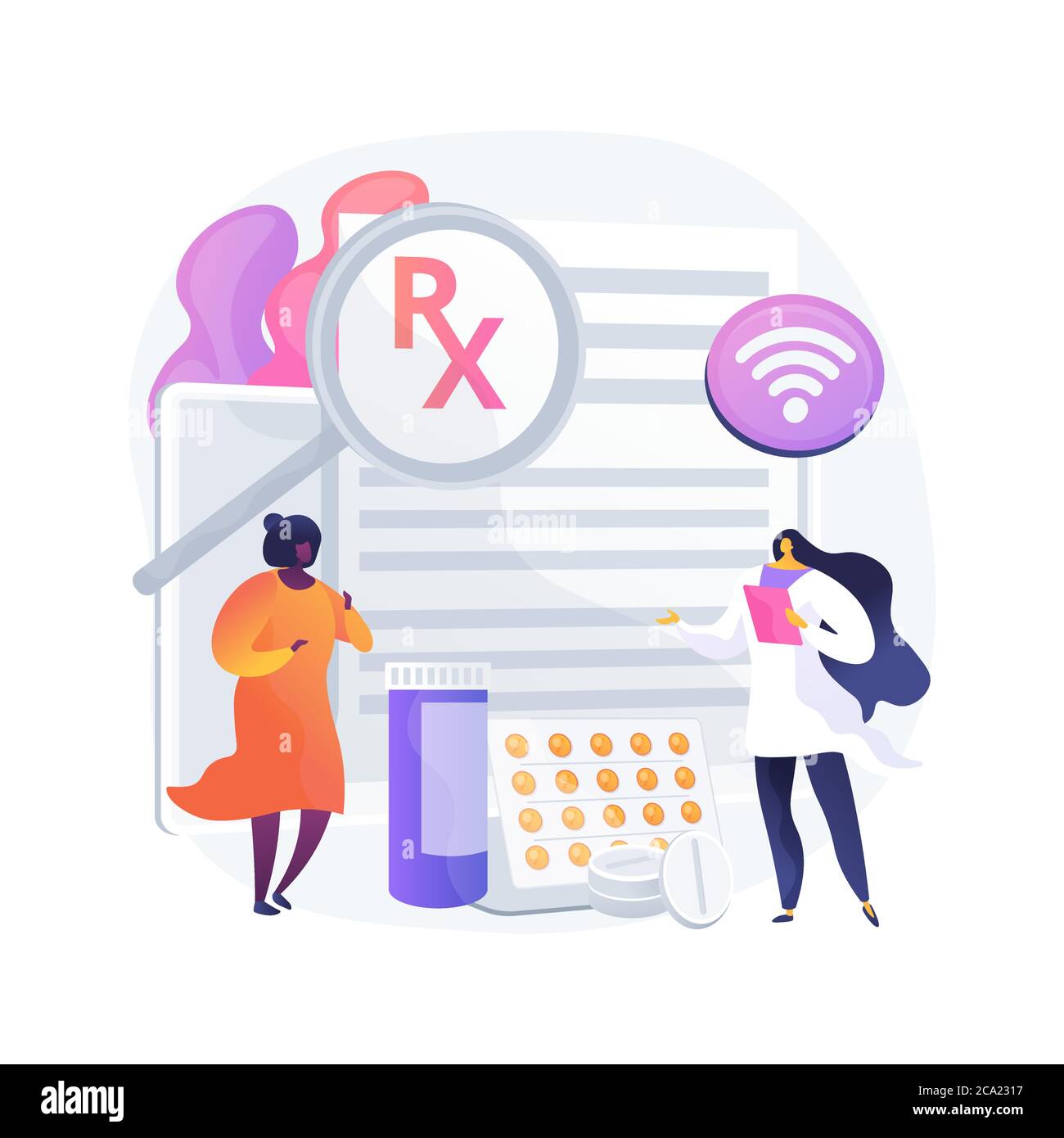 Online prescription system abstract concept vector illustration Stock ...