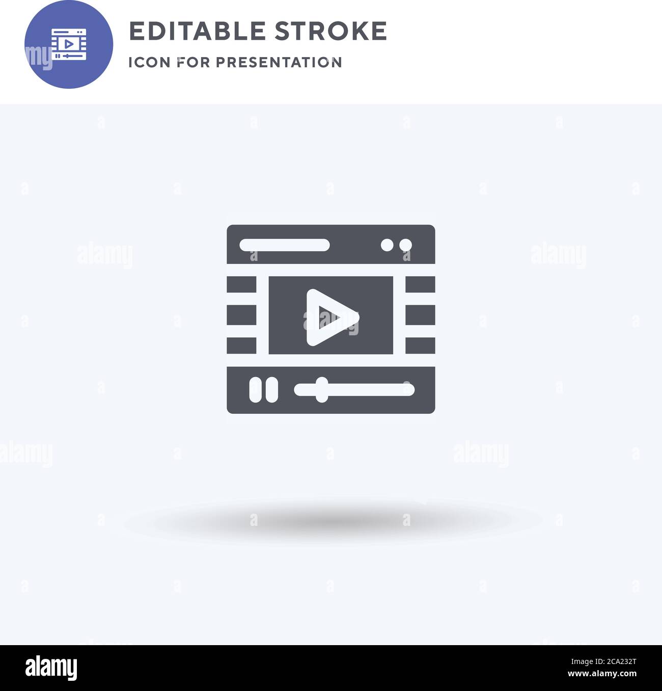 Video Player icon vector, filled flat sign, solid pictogram isolated on ...