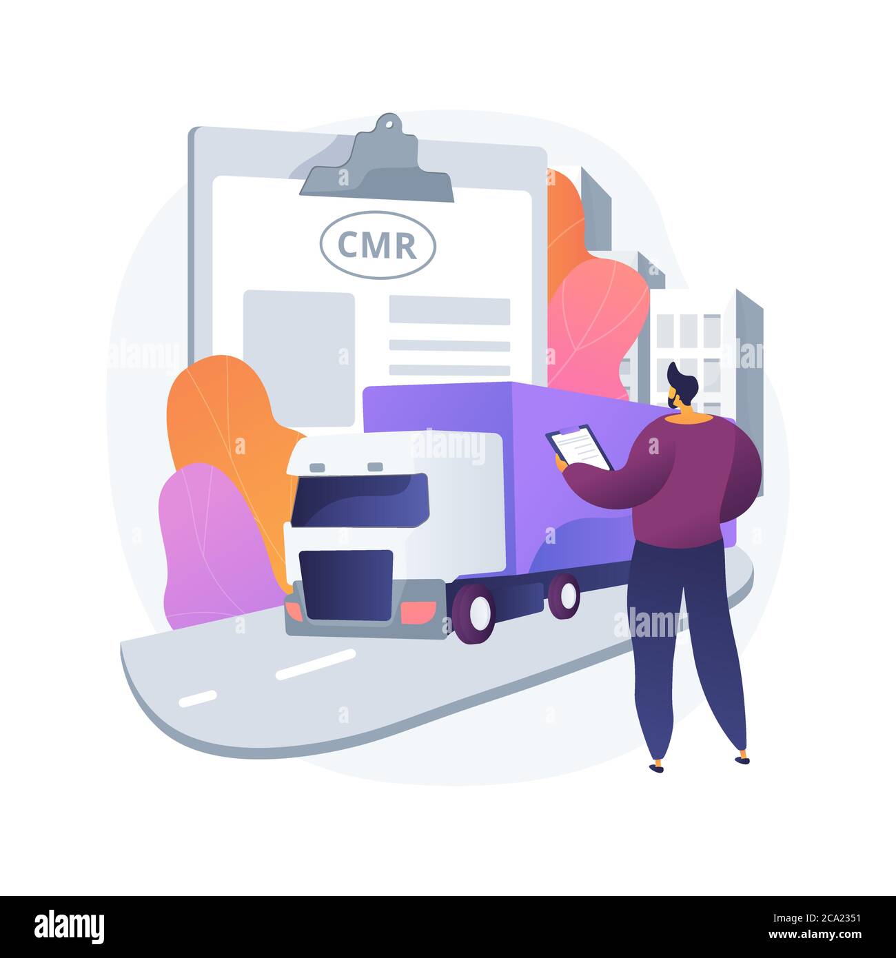 Road transport documents abstract concept vector illustration Stock ...