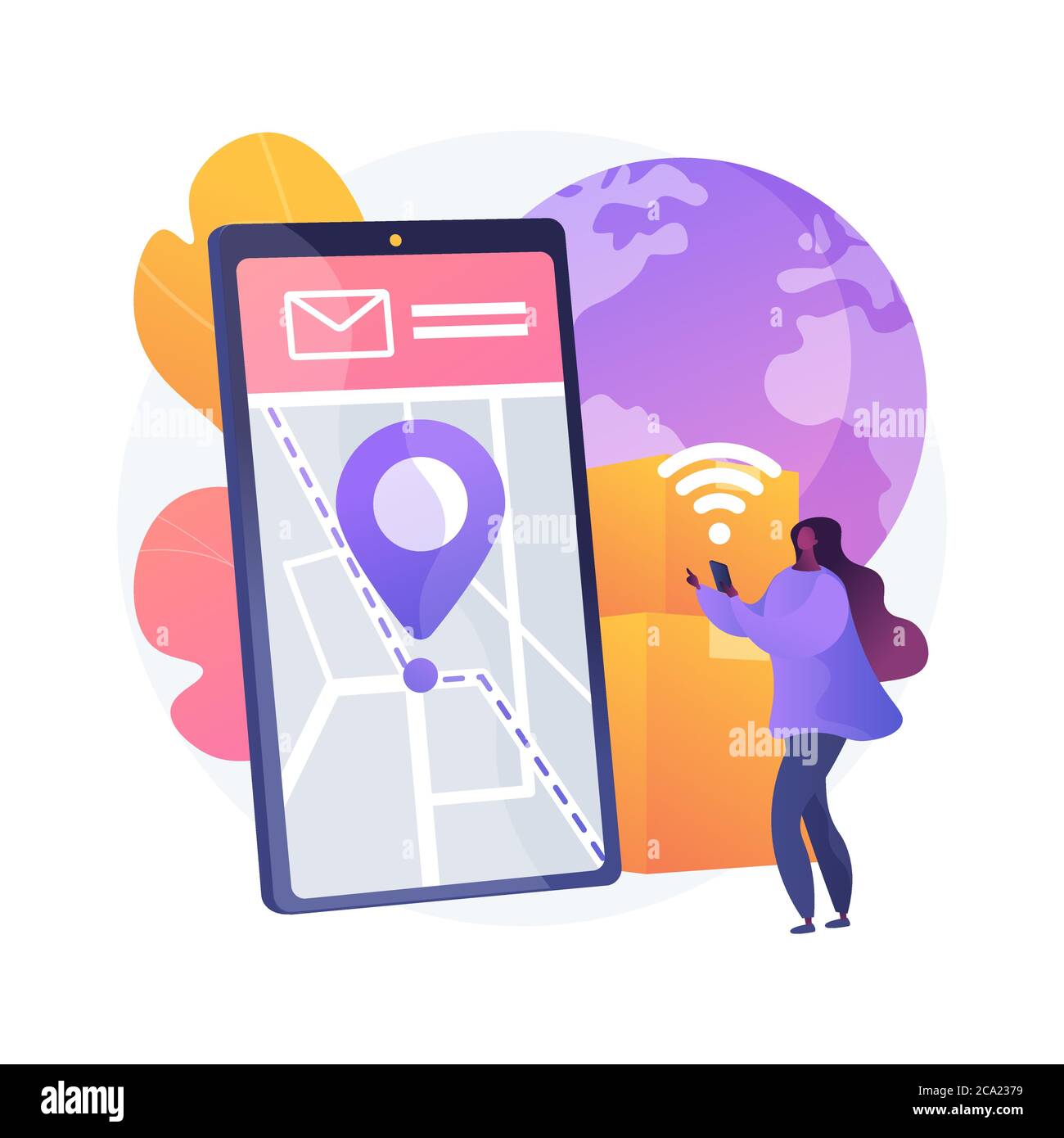 Smart delivery tracking abstract concept vector illustration Stock ...