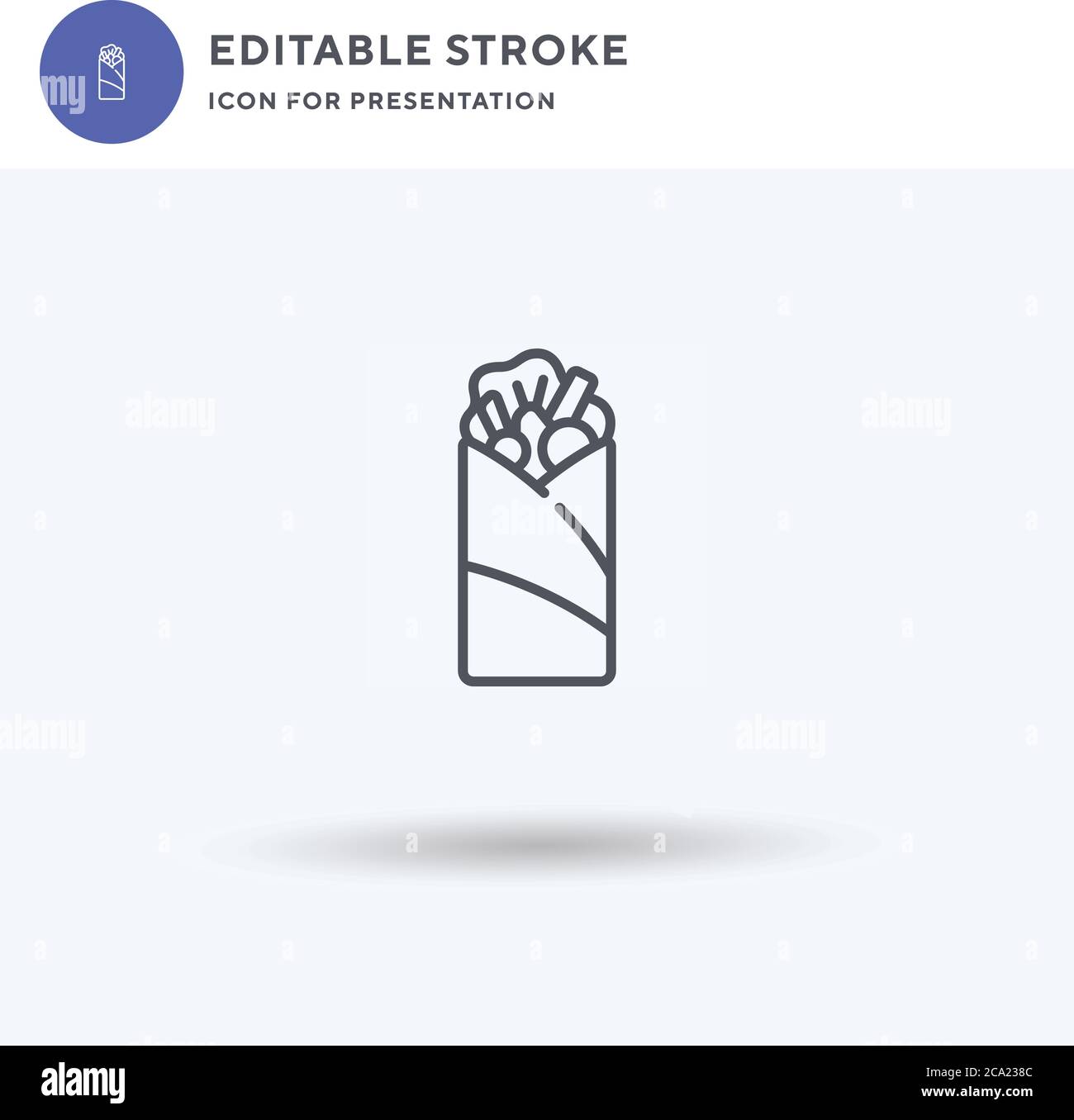 Shawarma icon vector, filled flat sign, solid pictogram isolated on ...