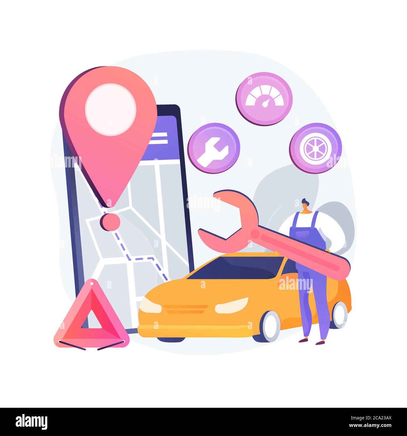Roadside service abstract concept vector illustration Stock Vector ...