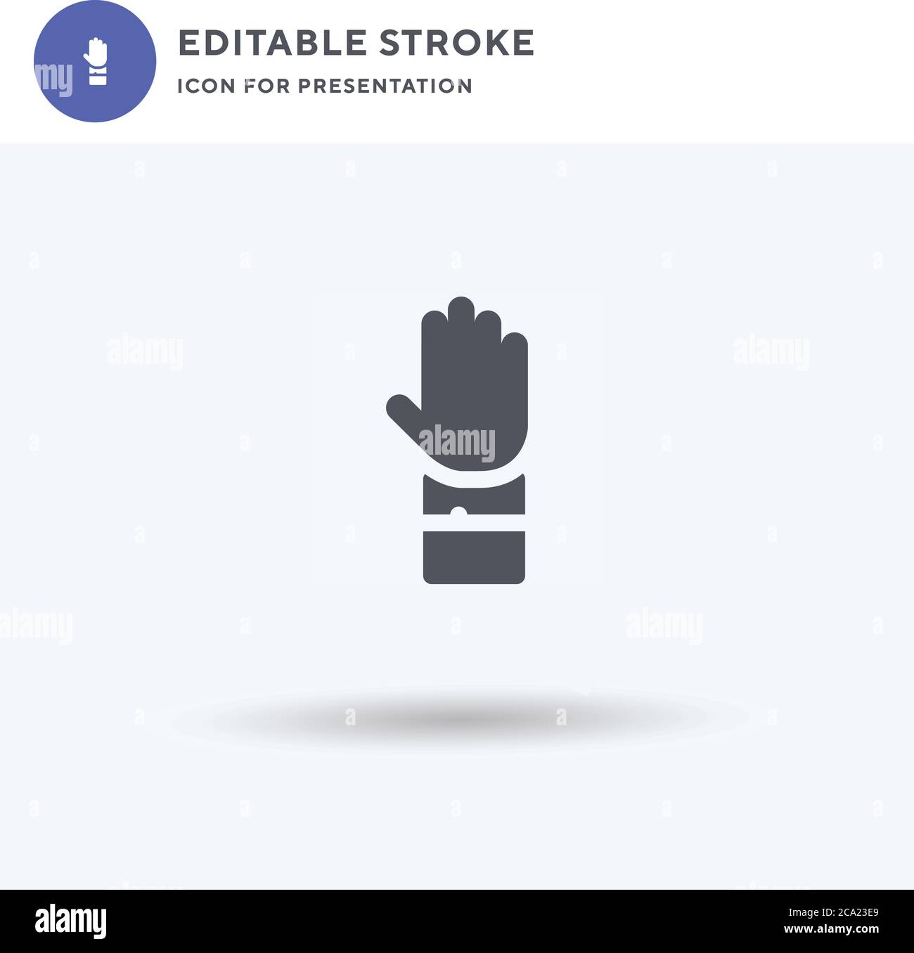 Raise Hand icon vector, filled flat sign, solid pictogram isolated on ...