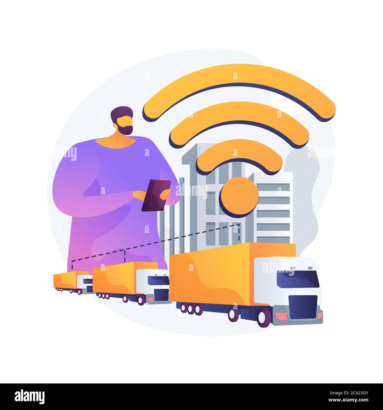 Truck platooning abstract concept vector illustration Stock Vector ...
