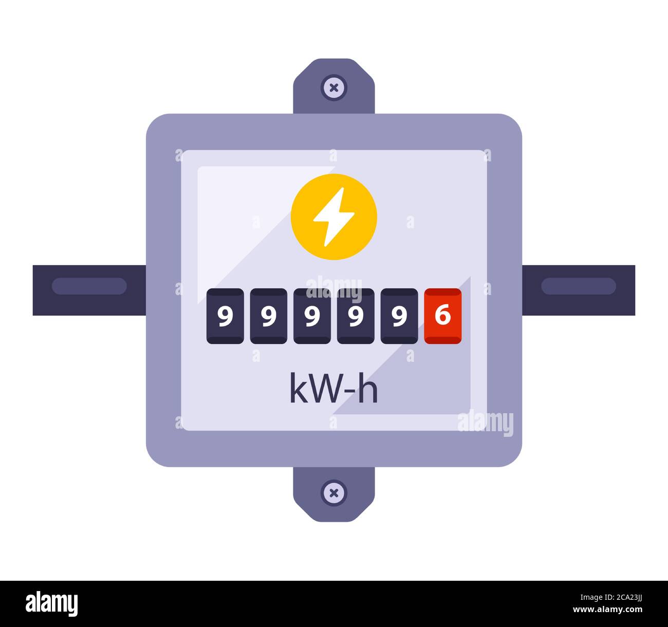 electricity meter to record energy consumption. flat vector ...