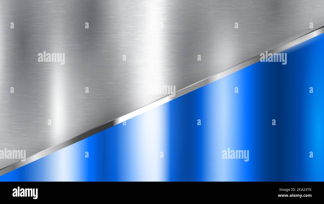 Abstract background with silver and blue metal texture Stock Vector ...