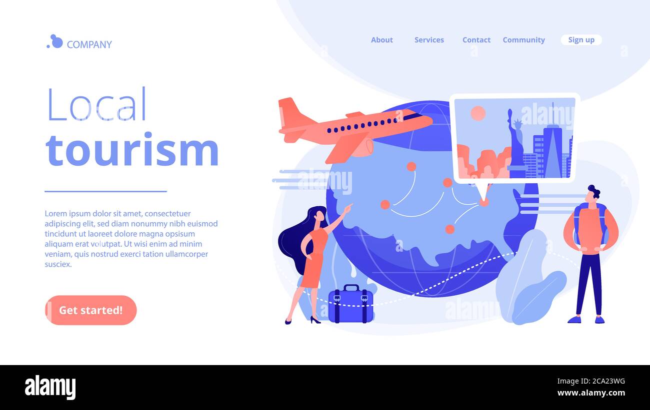 Inside country traveling concept landing page Stock Vector Image & Art ...