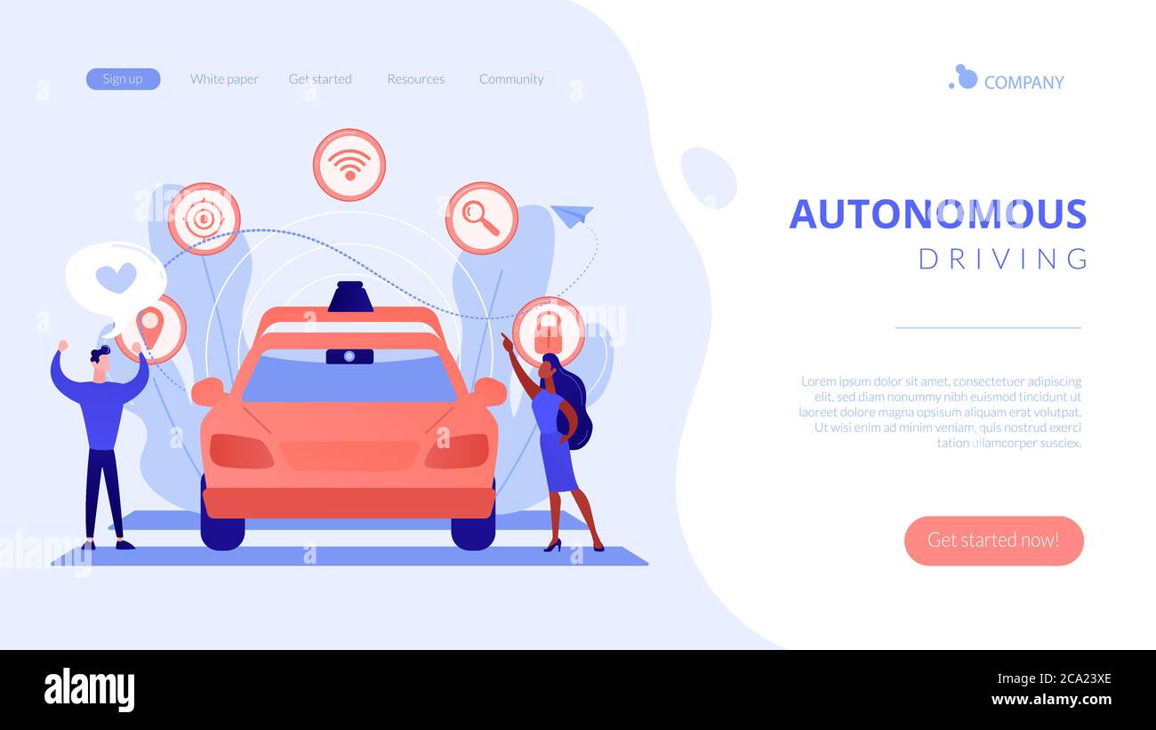 Autonomous driving concept landing page Stock Vector Image & Art - Alamy