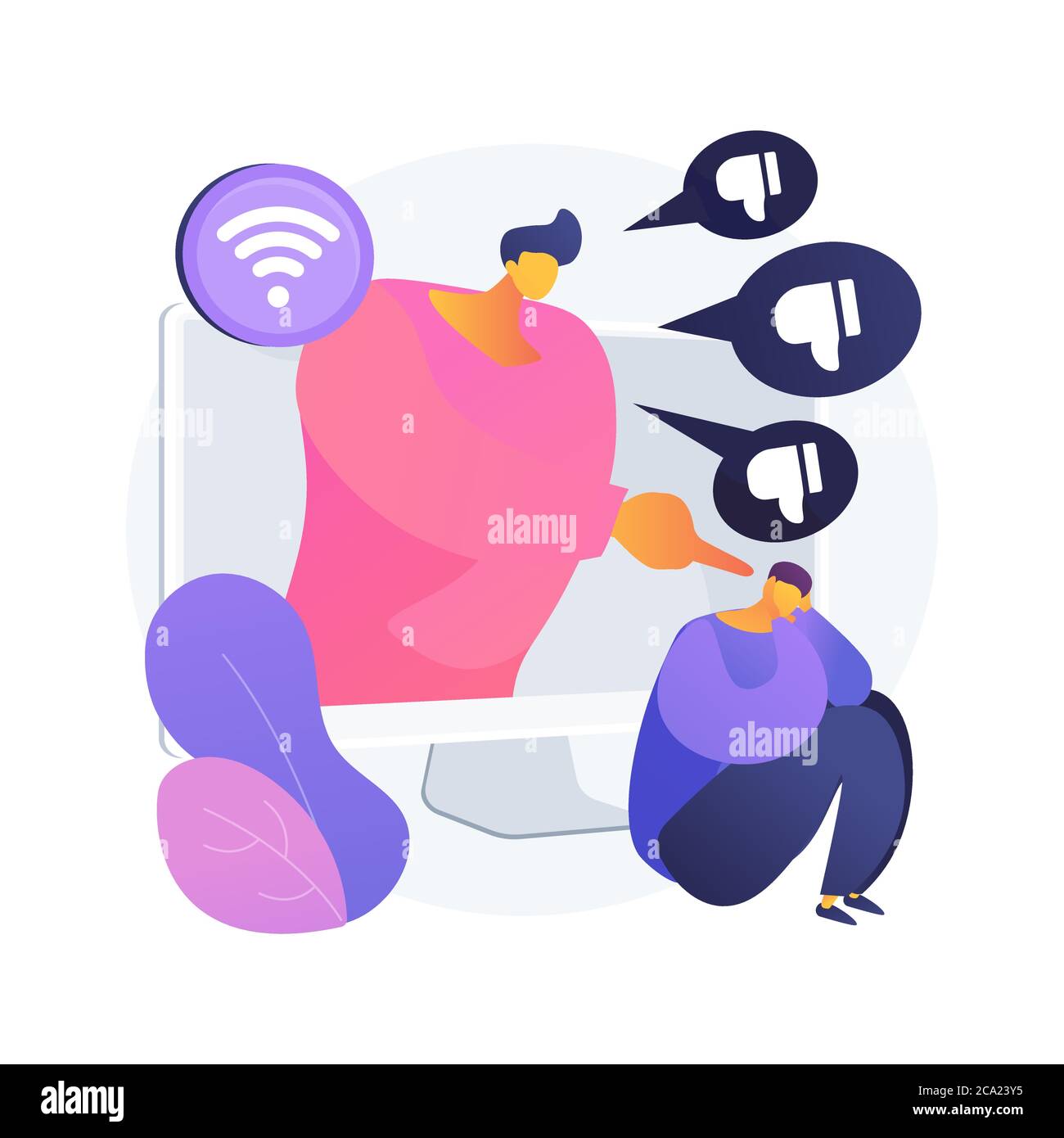 Internet criticism abstract concept vector illustration Stock Vector ...