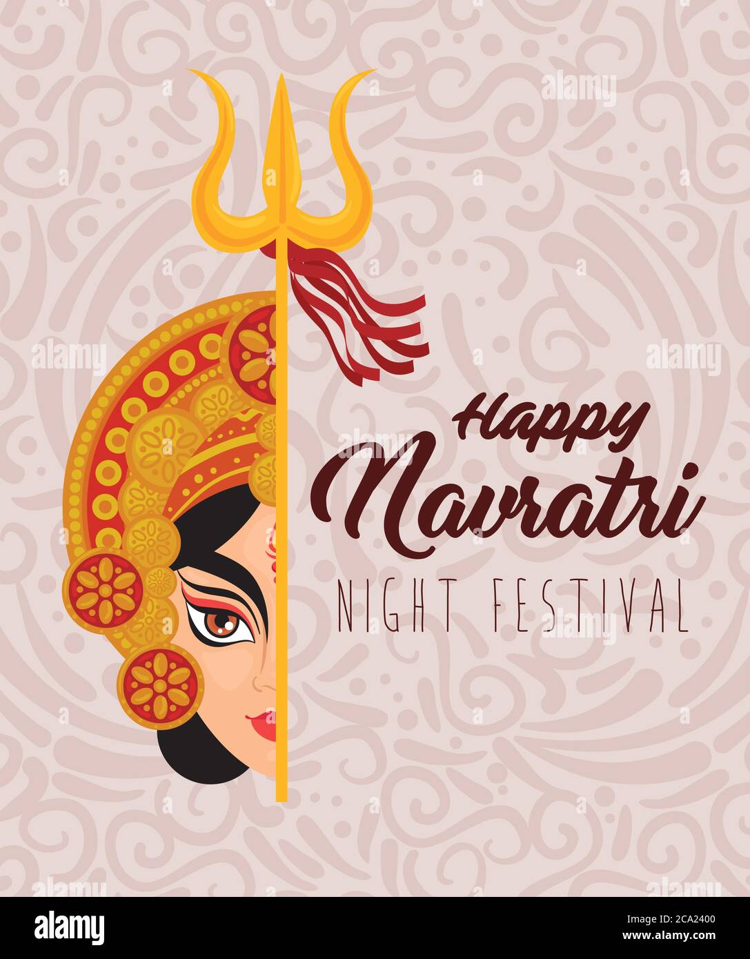 happy navratri celebration poster with face durga Stock Vector Image ...