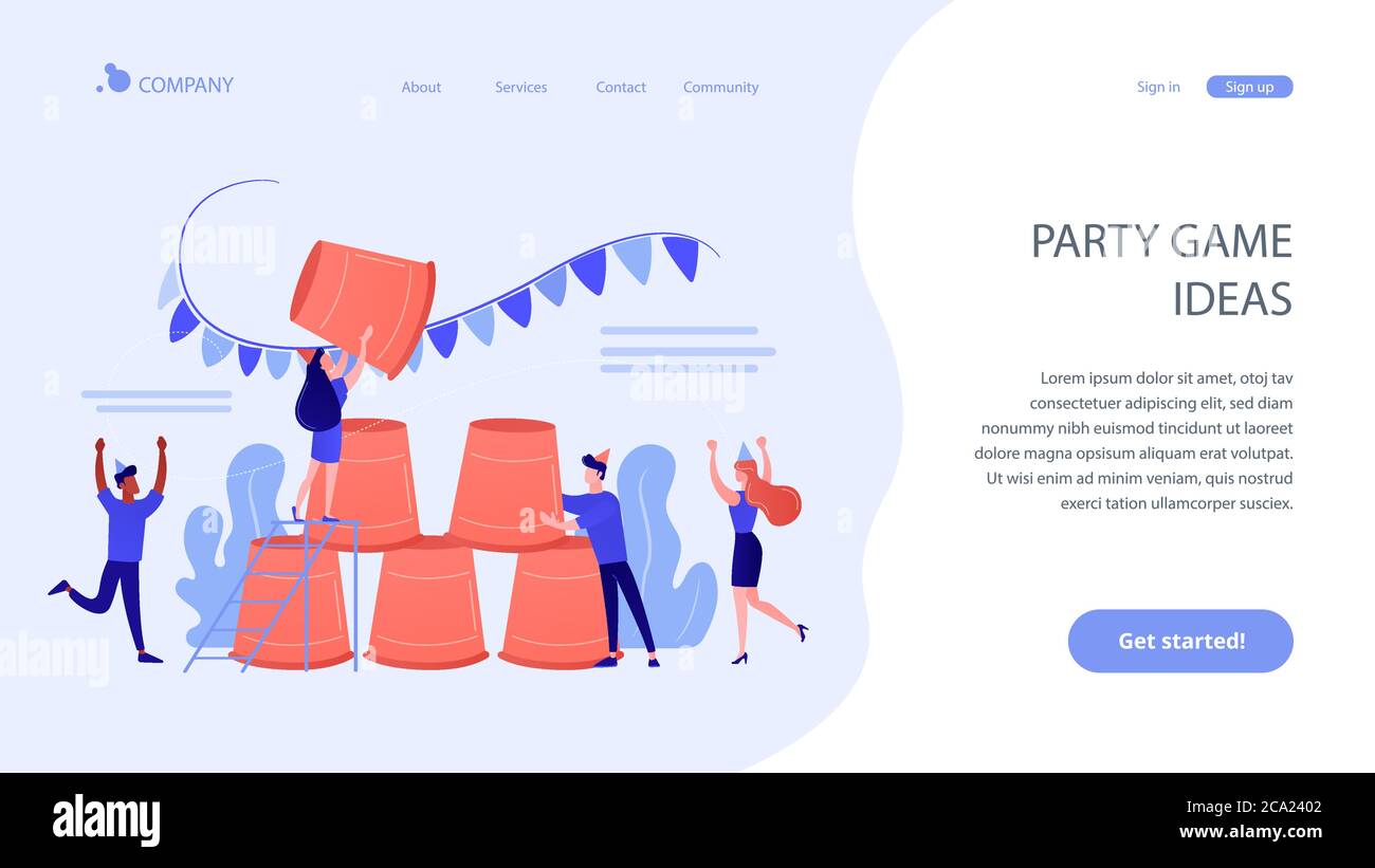 Party game concept landing page Stock Vector Image & Art - Alamy