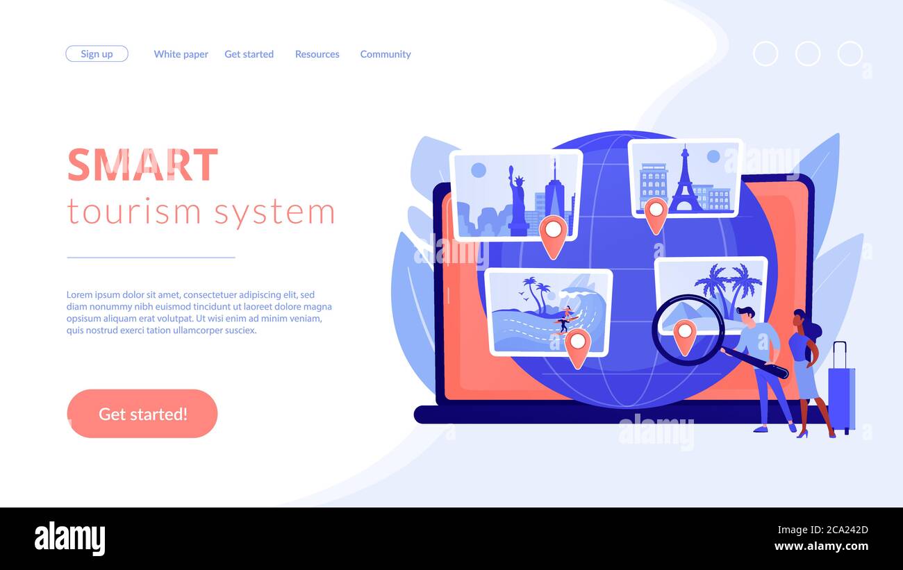 Smart tourism system concept landing page Stock Vector Image & Art - Alamy