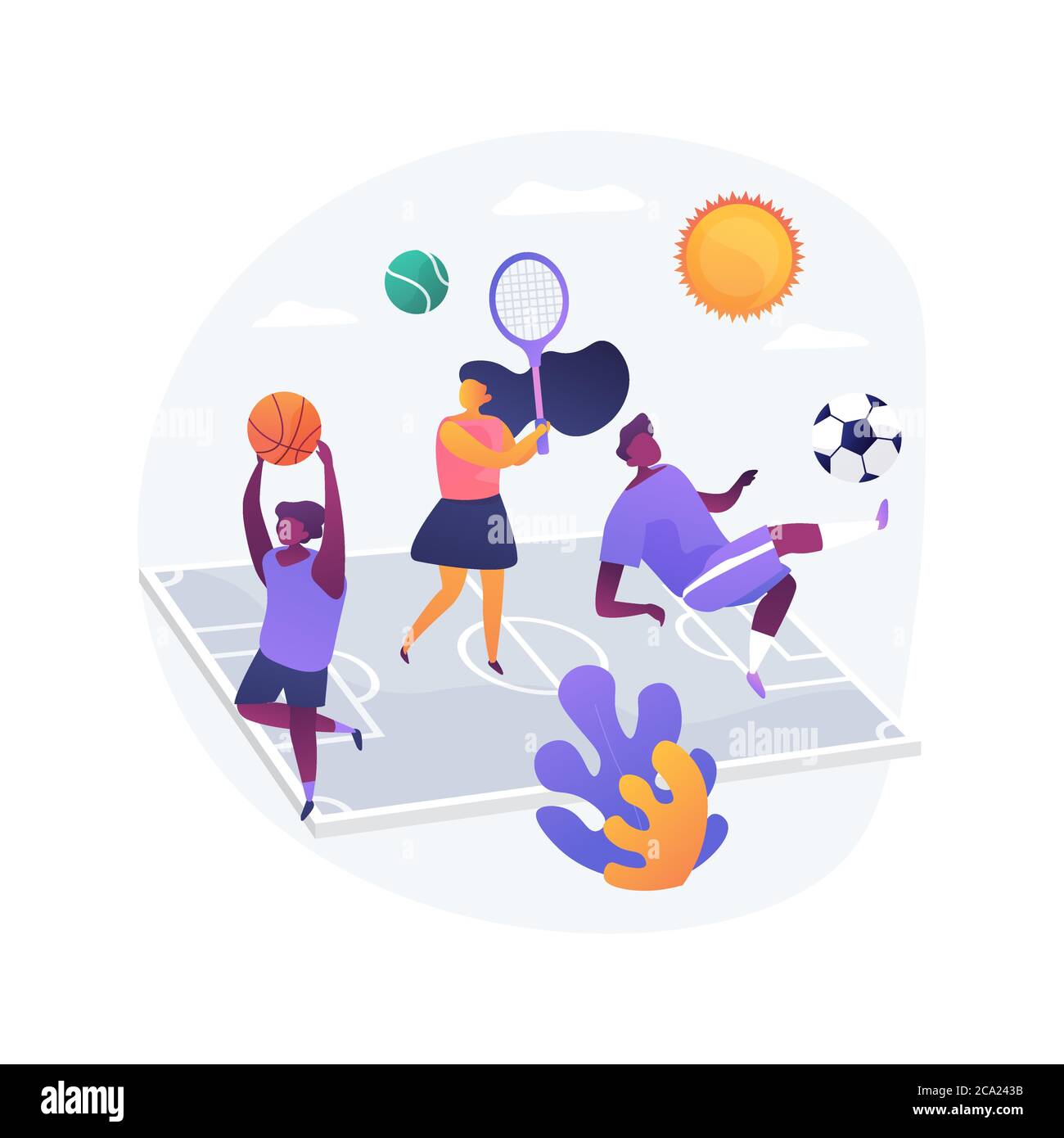 Sport summer camp abstract concept vector illustration Stock Vector ...