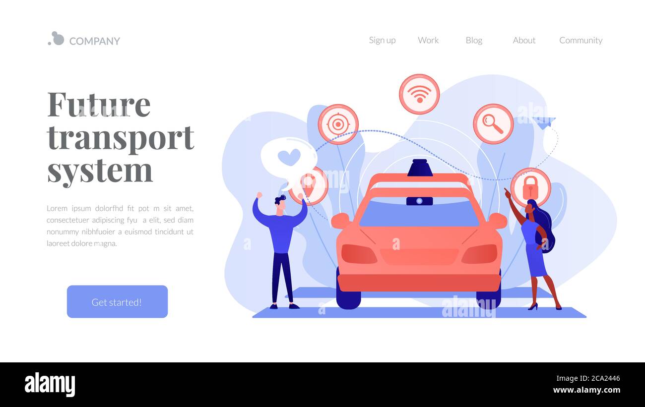 Autonomous driving concept landing page Stock Vector Image & Art - Alamy