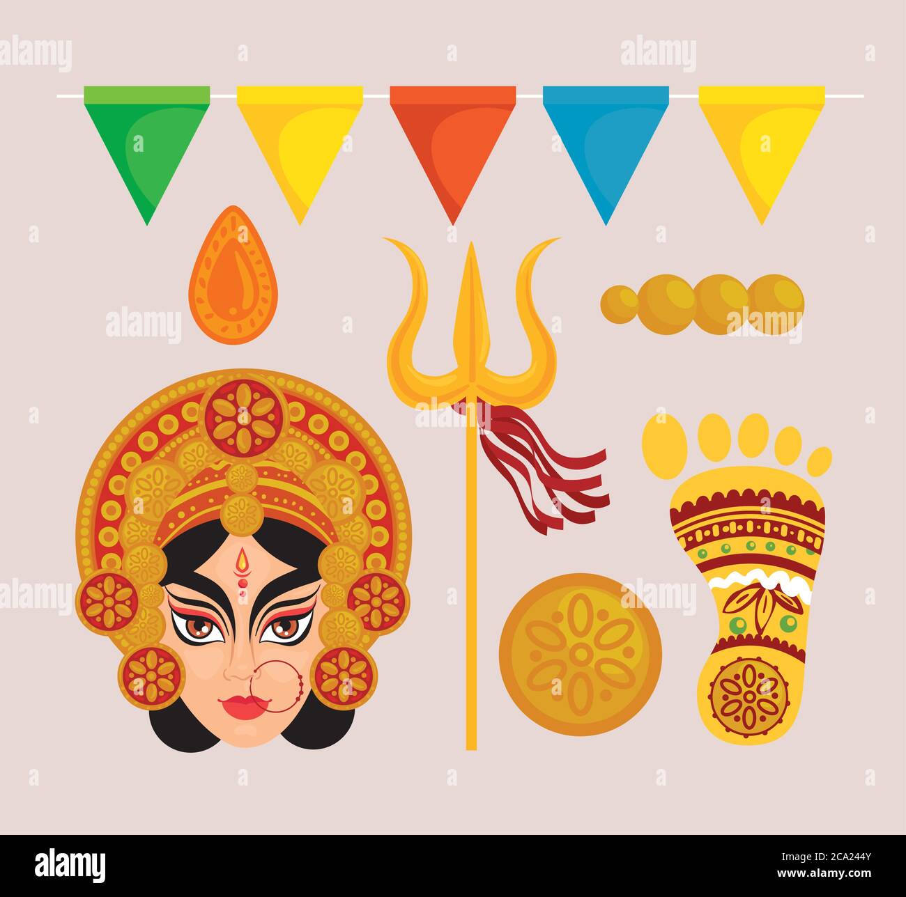 set icons of happy navratri celebration Stock Vector Image & Art - Alamy