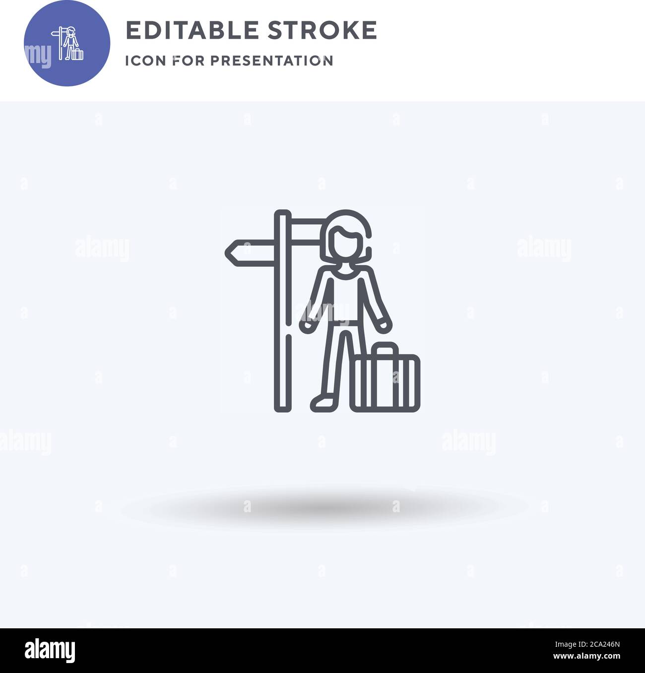 Traveller icon vector, filled flat sign, solid pictogram isolated on ...