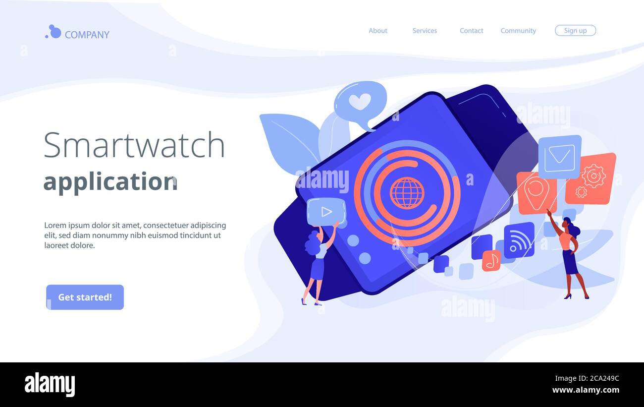 Smartwatch app concept landing page Stock Vector Image & Art - Alamy