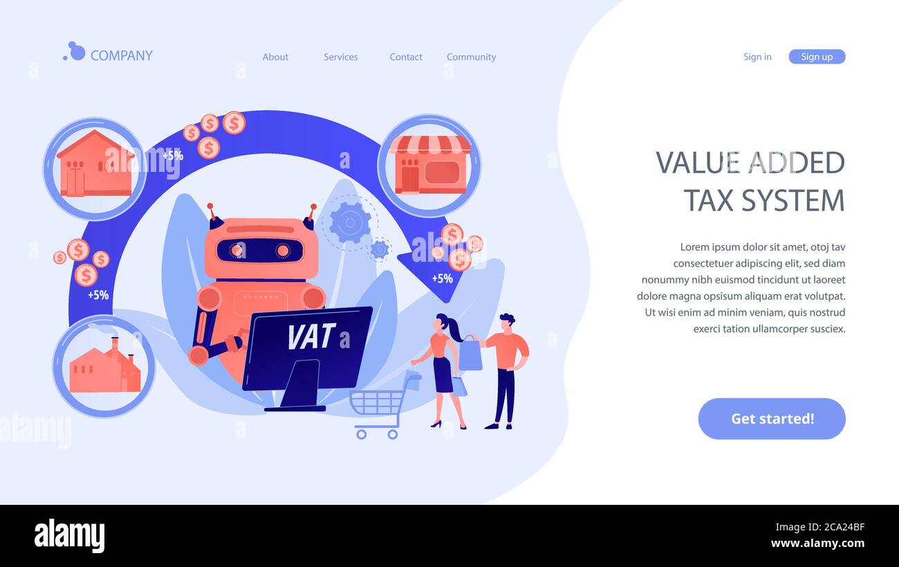 Value added tax system concept landing page Stock Vector Image & Art ...