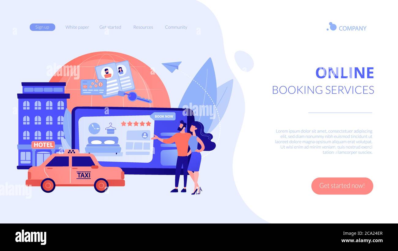 Hotel booking app homepage Stock Vector Images - Alamy