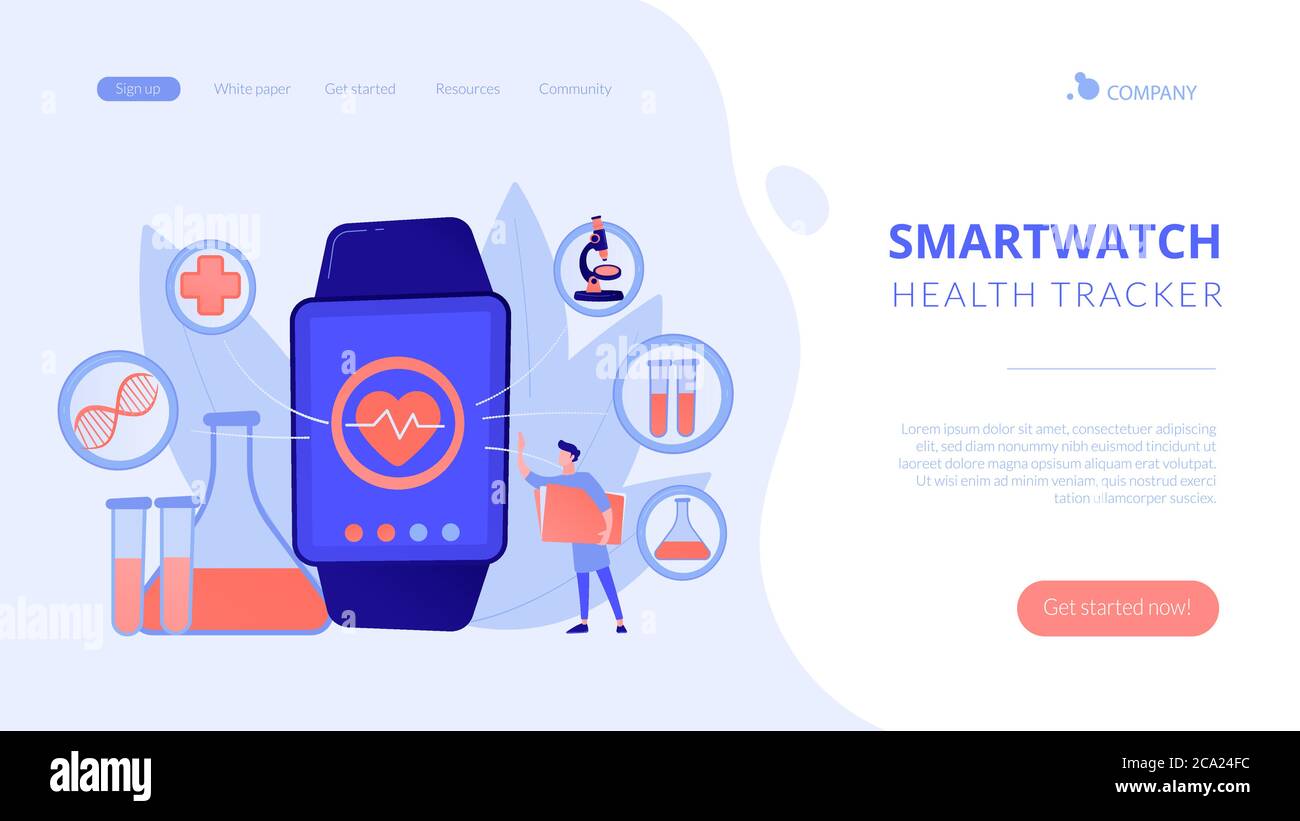 Smartwatch health tracker concept landing page Stock Vector Image & Art ...