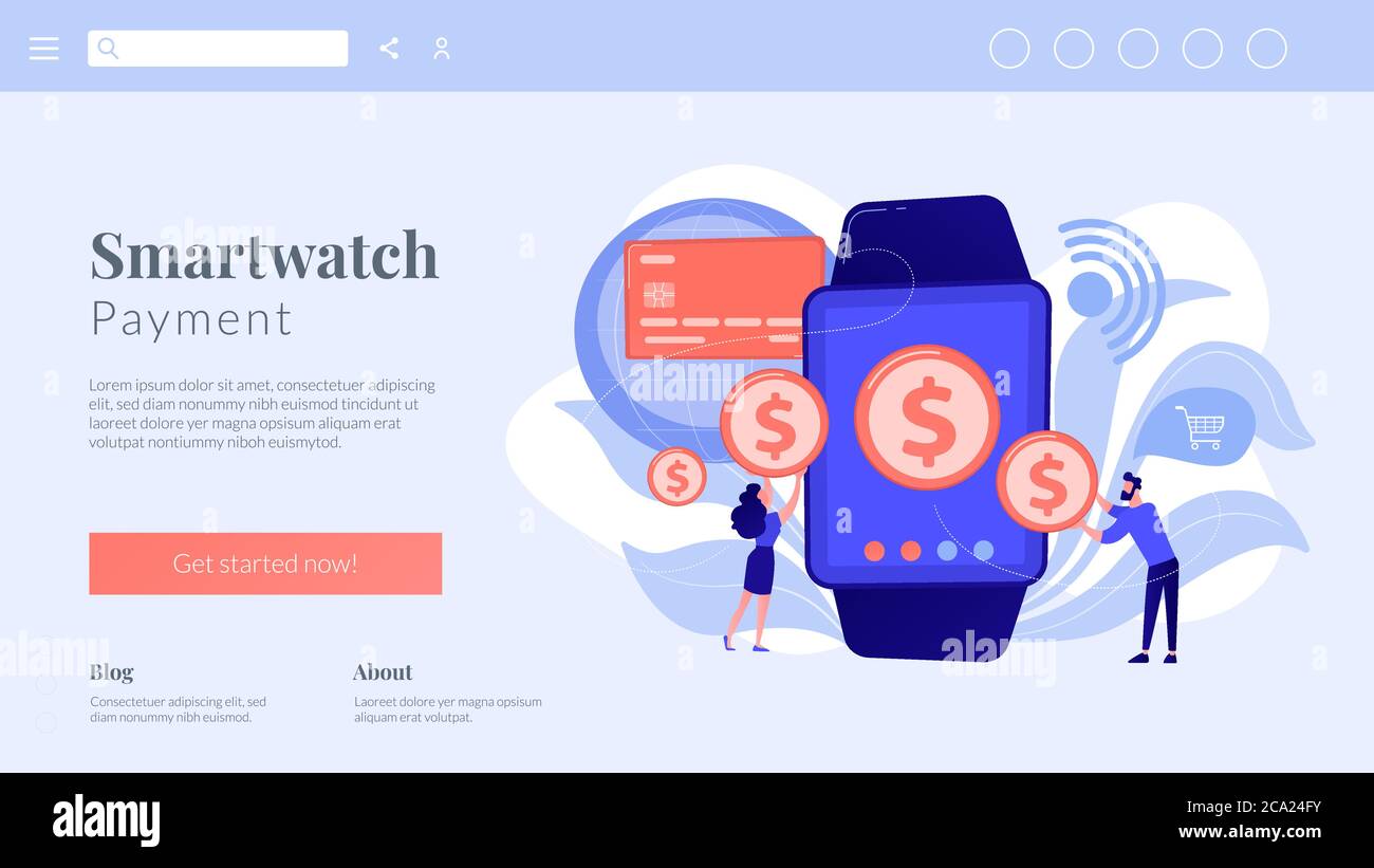 Smartwatch payment concept landing page Stock Vector Image & Art - Alamy