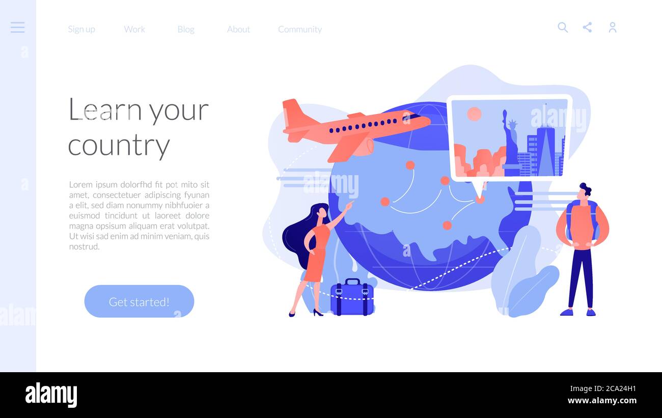 Inside country traveling concept landing page Stock Vector Image & Art ...