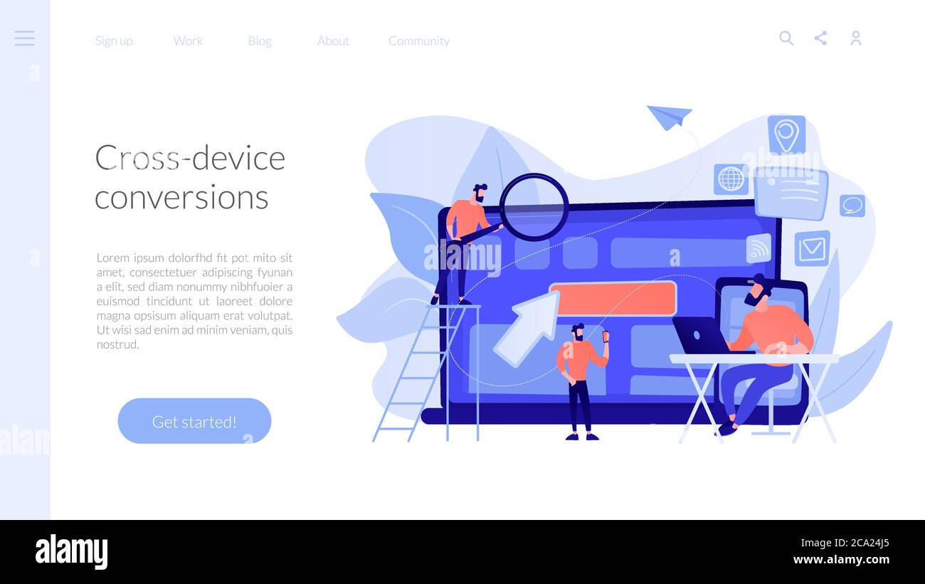 Cross-device tracking concept landing page Stock Vector Image & Art - Alamy
