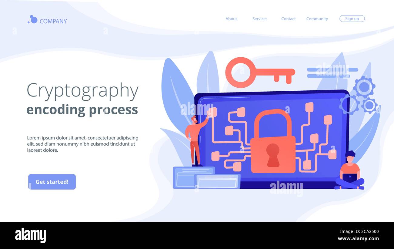 Cryptography And Encryption Concept Landing Page Stock Vector Image And Art Alamy 7742