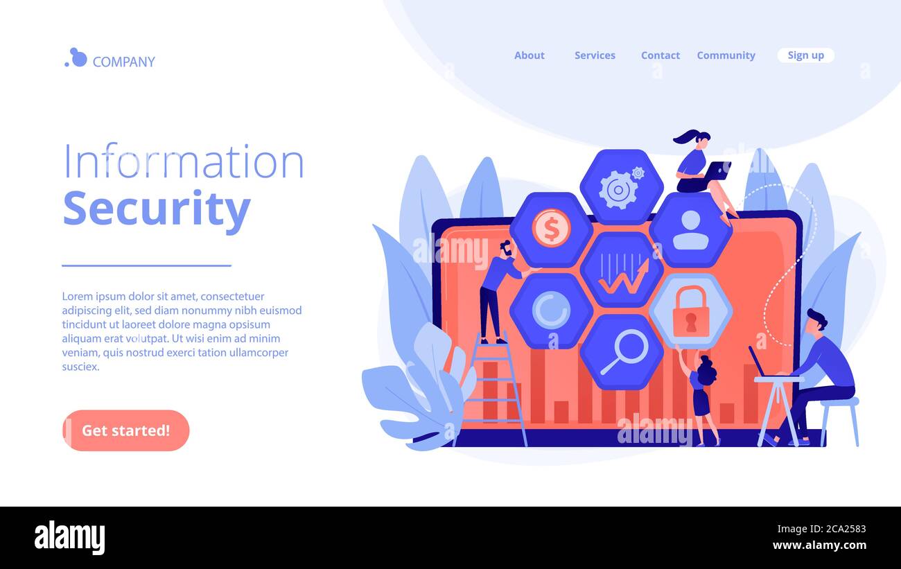 Cyber security management concept landing page Stock Vector Image & Art ...