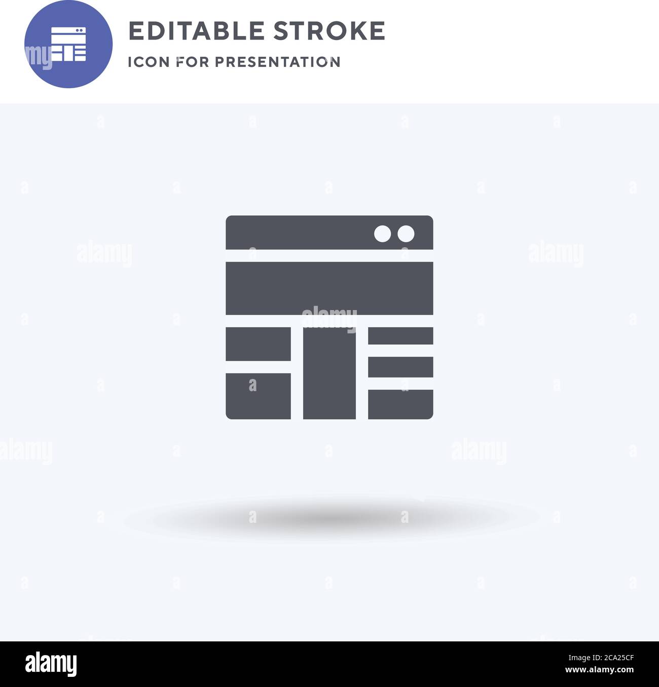 Layout icon vector, filled flat sign, solid pictogram isolated on white ...