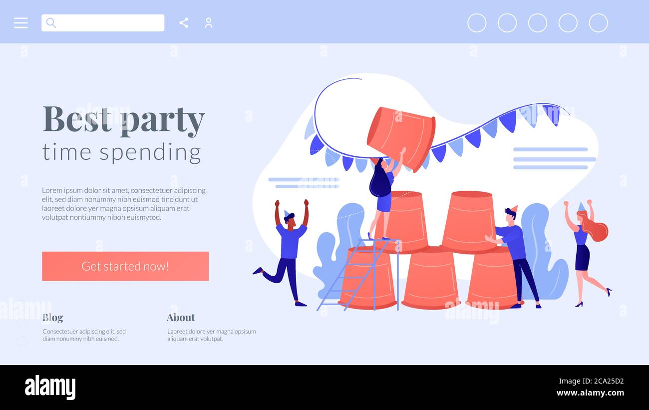 Party game concept landing page Stock Vector Image & Art - Alamy