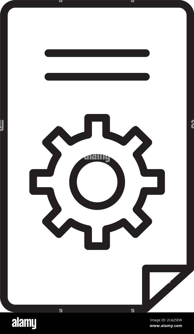 technical service concept, document page with gear wheel icon over ...