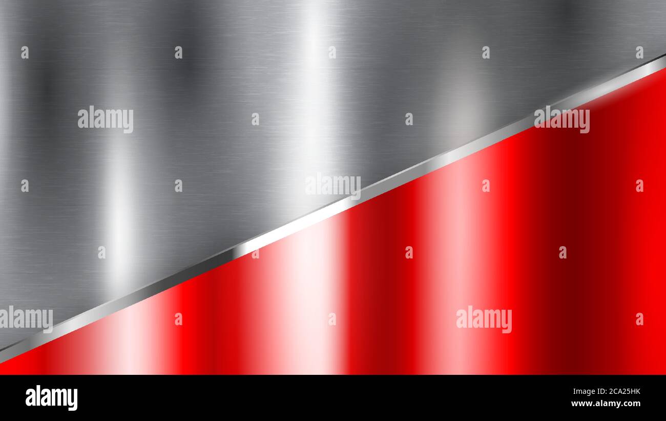 Abstract background with silver and red metal texture Stock Vector ...