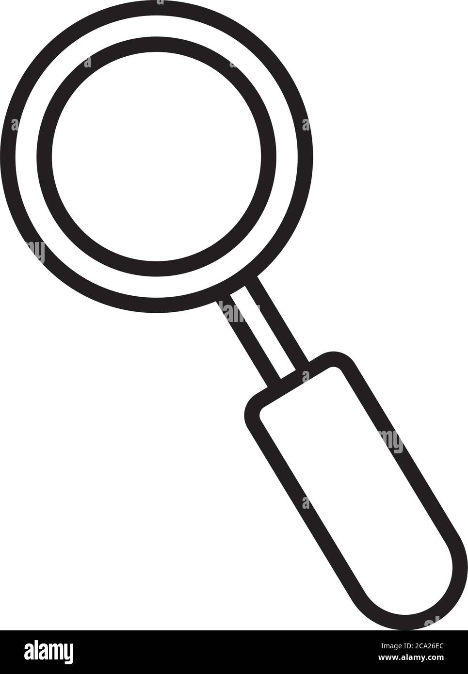 magnifying glass icon over white background, line style, vector ...