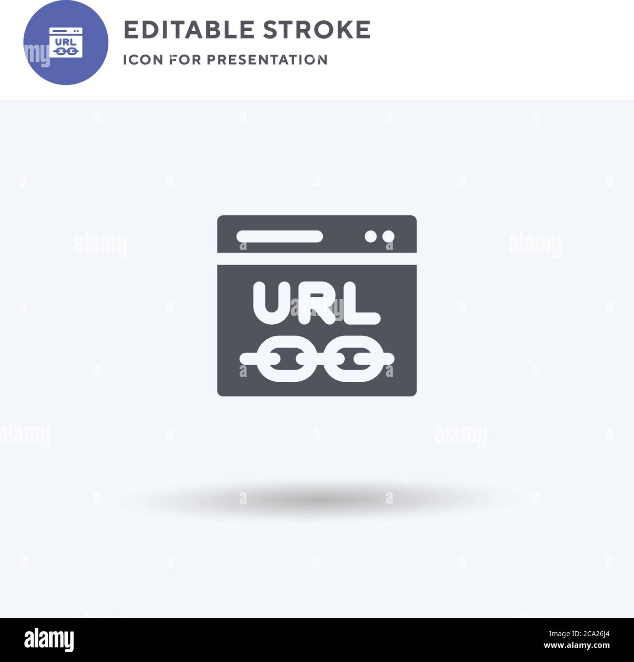 Url icon vector, filled flat sign, solid pictogram isolated on white ...