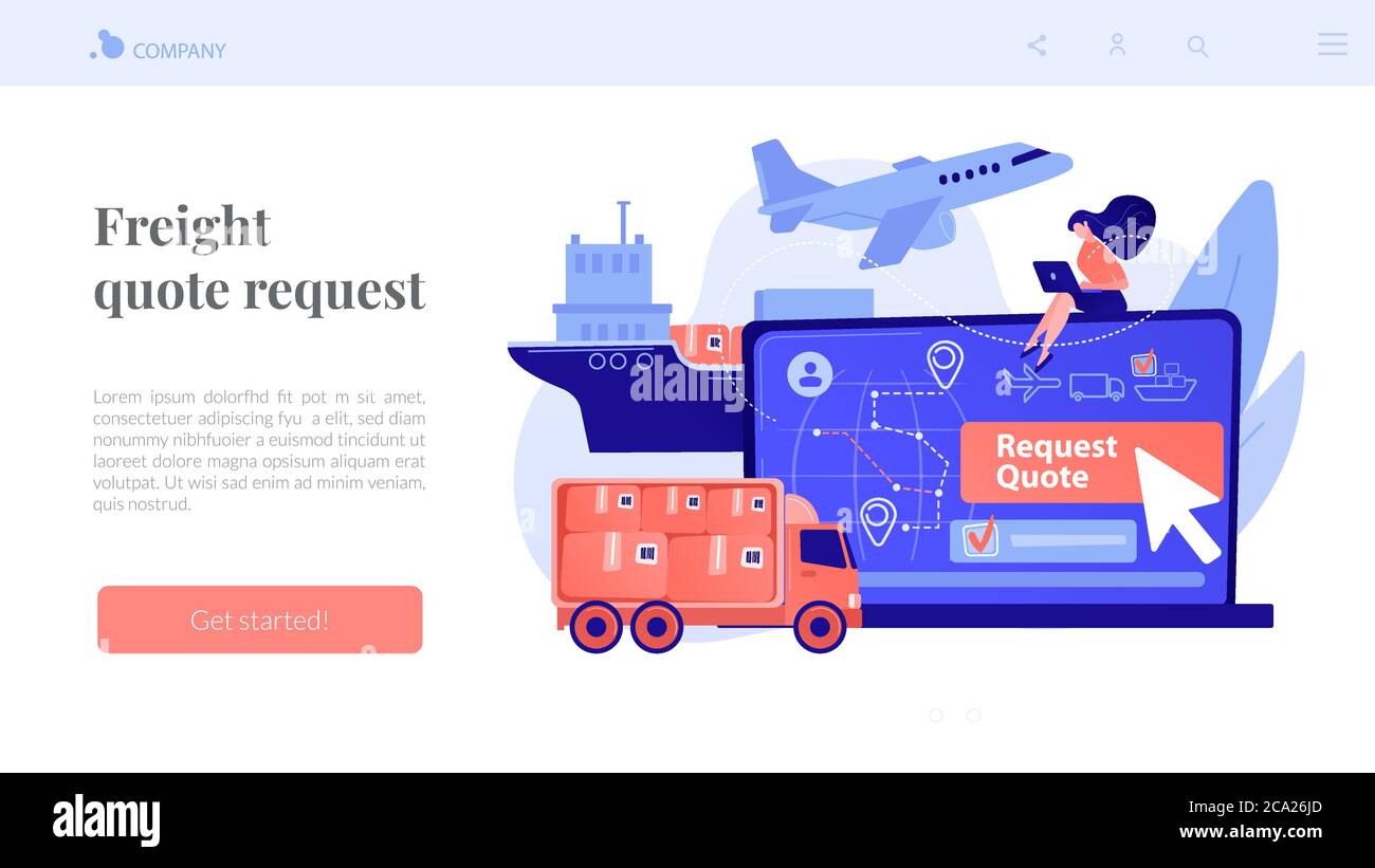Freight quote request concept landing page Stock Vector Image & Art - Alamy