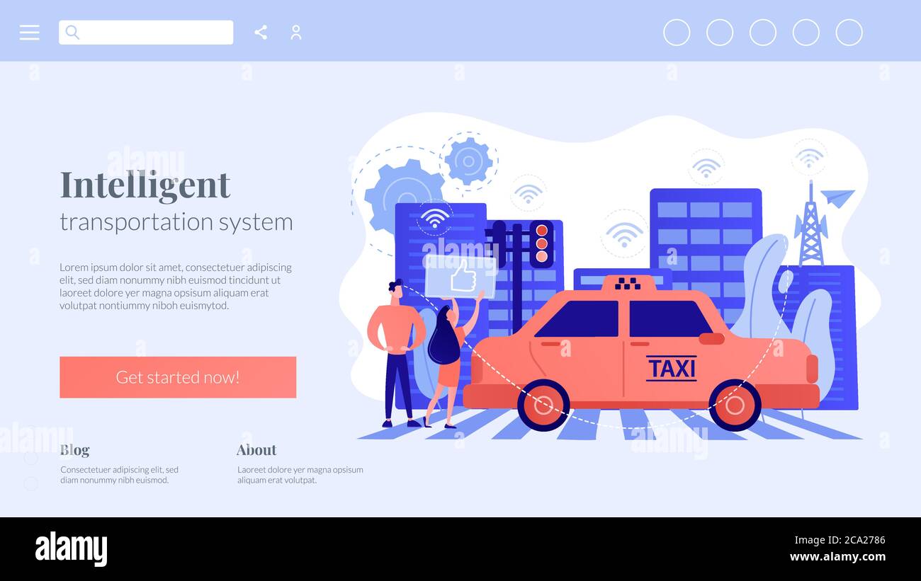Intelligent transportation system concept landing page Stock Vector ...