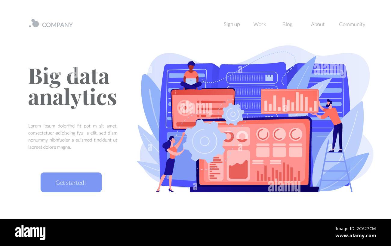 Big data visualization concept landing page Stock Vector Image & Art ...