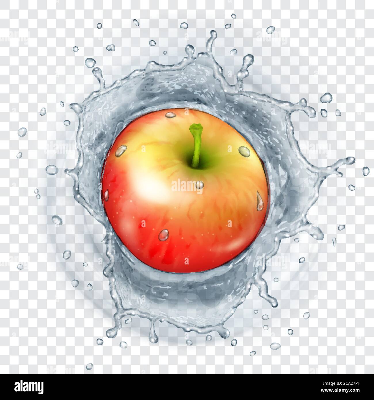 Apple falling into water Stock Vector Images - Alamy