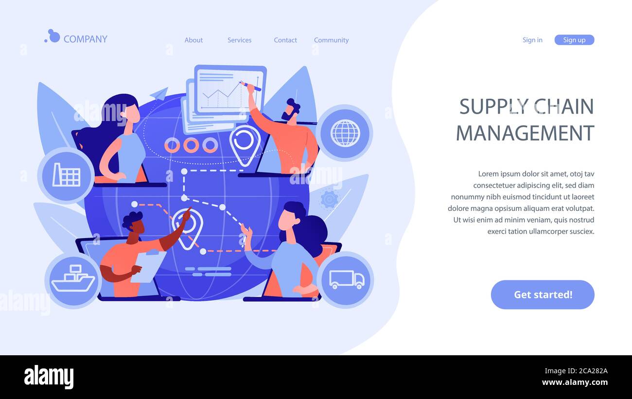 Supply chain management concept landing page Stock Vector Image & Art ...
