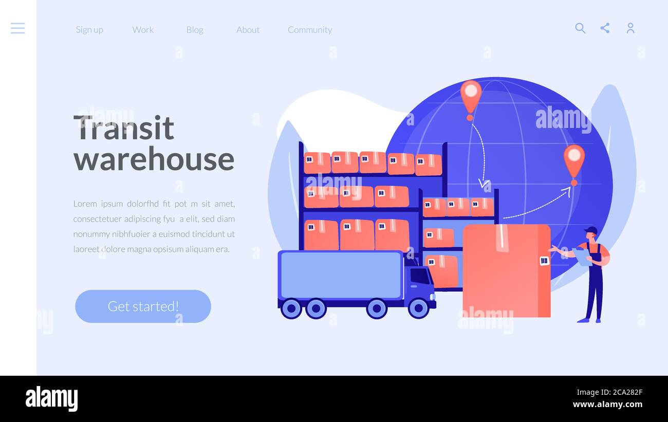 Transit warehouse concept landing page Stock Vector Image & Art - Alamy
