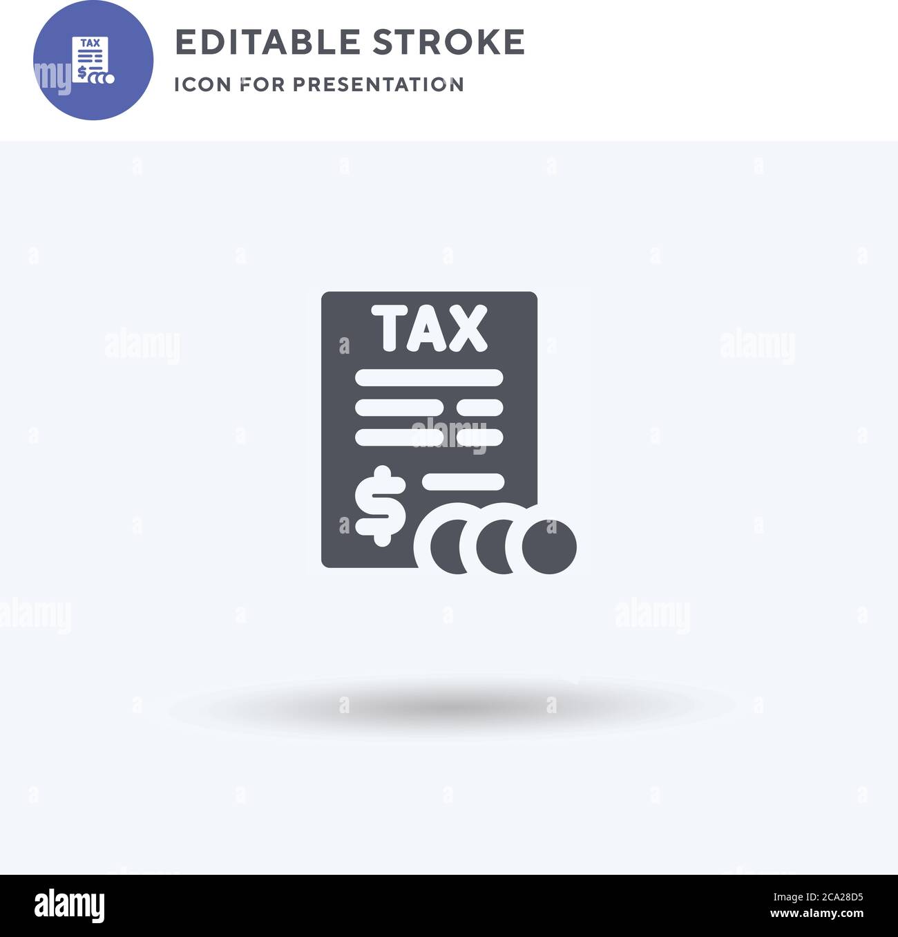 Taxes icon vector, filled flat sign, solid pictogram isolated on white ...