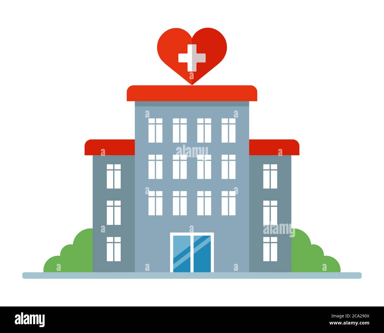 hospital building with a heart sign. Maternity hospital for women. flat ...
