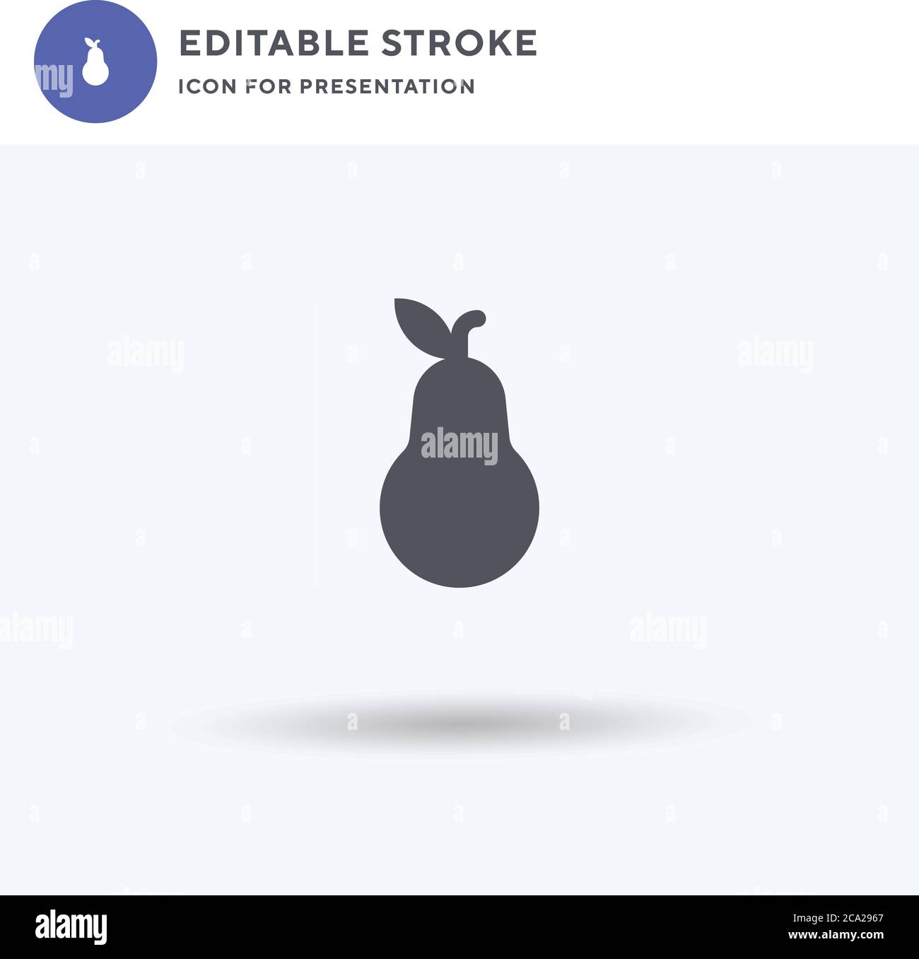 Pear icon vector, filled flat sign, solid pictogram isolated on white ...