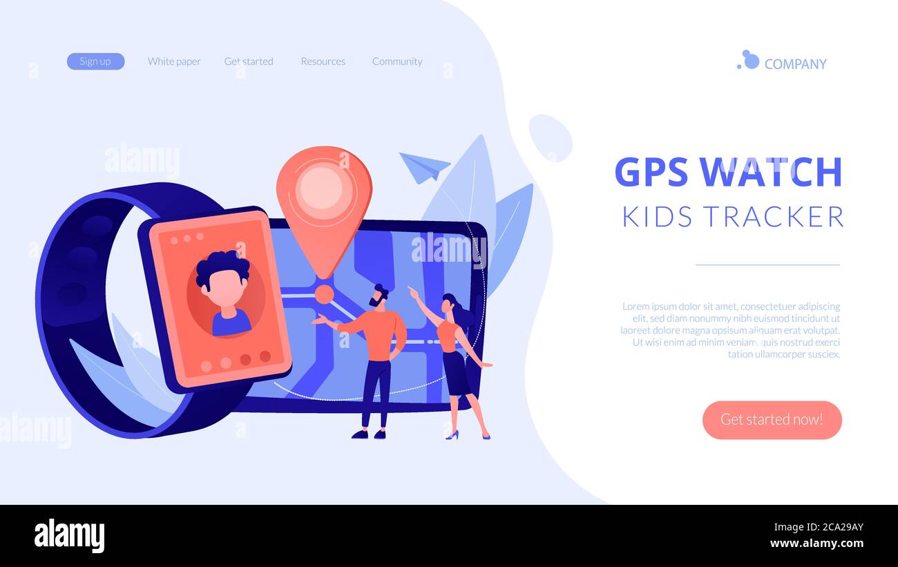 GPS kids tracker concept landing page Stock Vector Image & Art - Alamy
