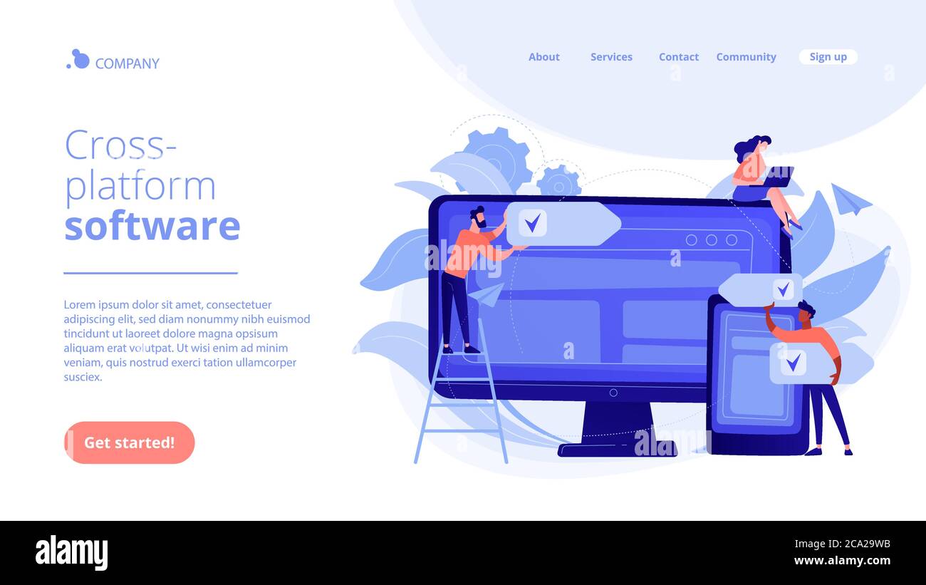 Cross-platform software concept landing page Stock Vector Image & Art ...