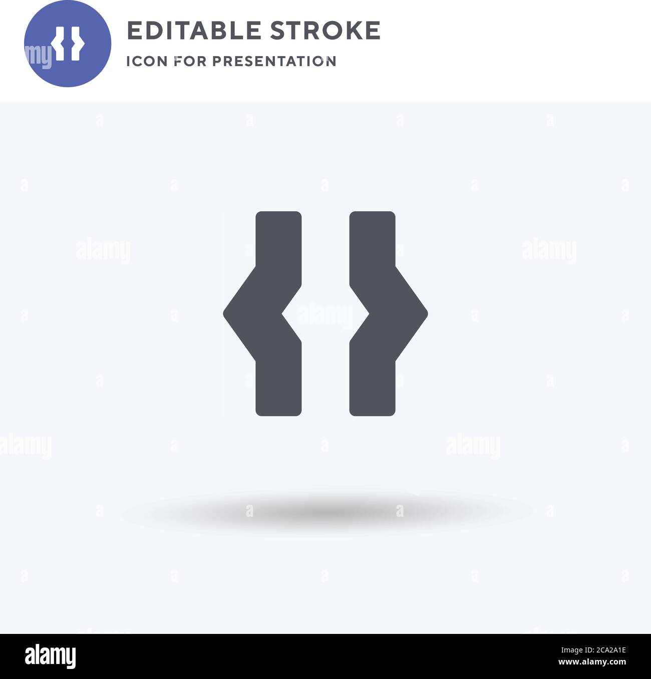 Brackets icon vector, filled flat sign, solid pictogram isolated on ...