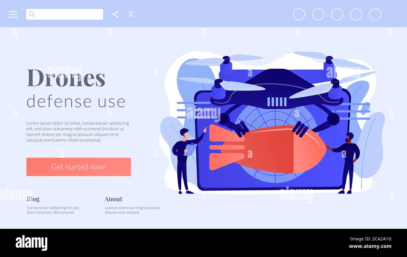 Military drone concept landing page Stock Vector Image & Art - Alamy